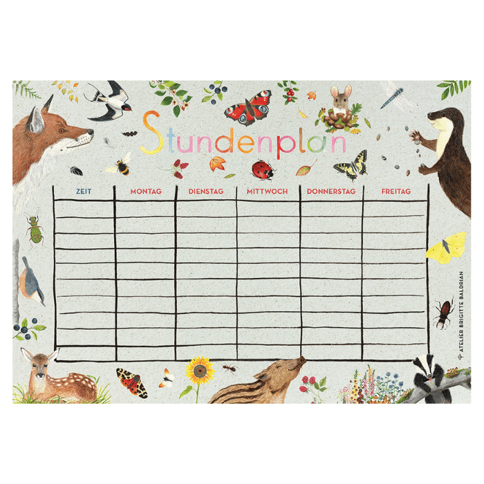 Stundenplan "kunterbunt" - Schulhefte-Aktion