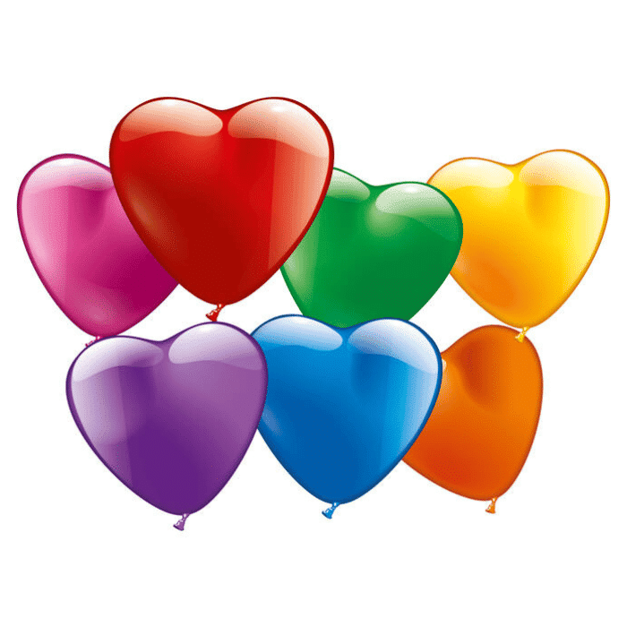 Luftballons - bunte Herzen - Schulhefte-Aktion